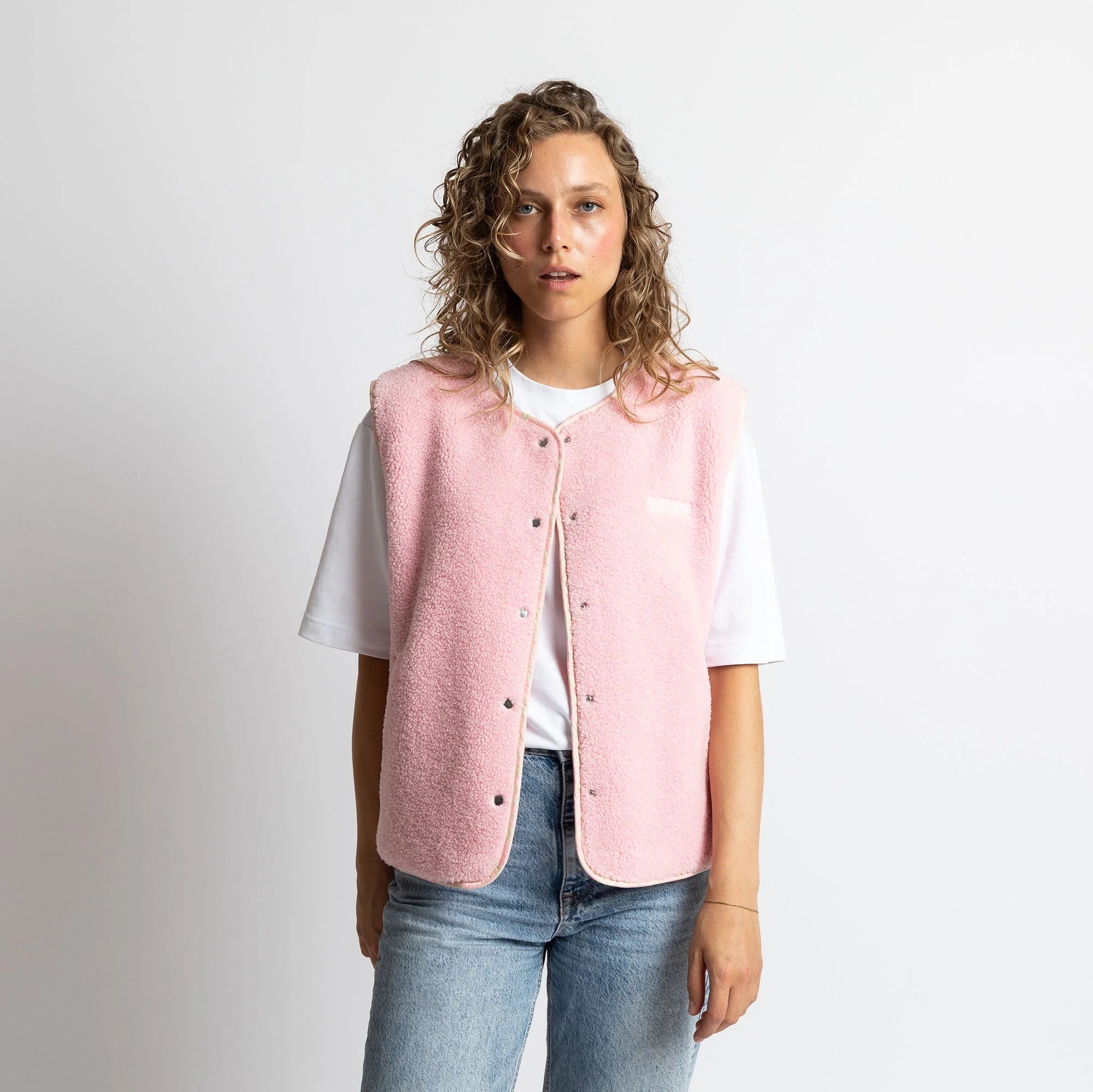 VIVI MARI | Teddy Fleece Weste | Candy Pale Pink